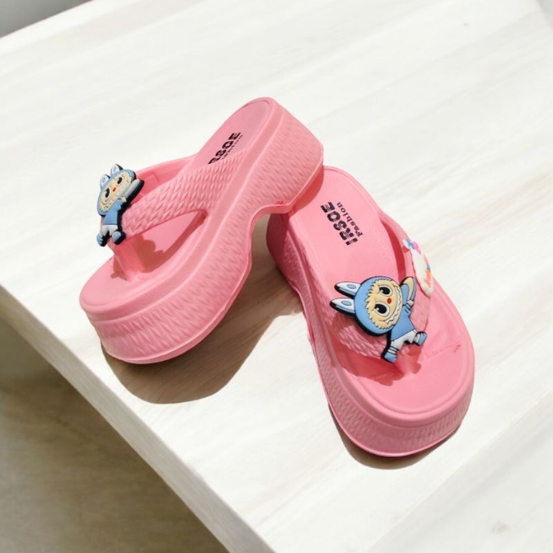 Labubu Wedge Flip Flops IR573 Girls' Sandals with Viral Labubu Pattern ...