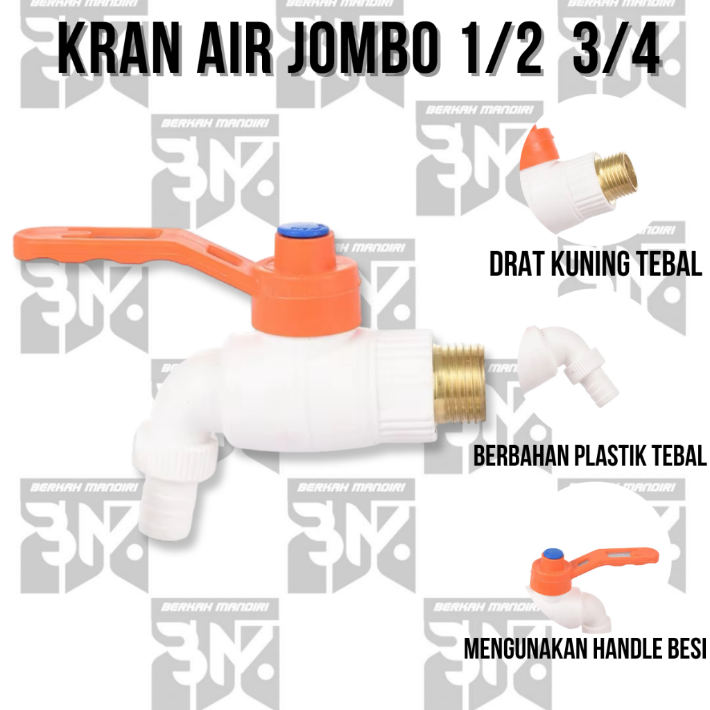 Jombo Pvc Water Faucet 1/2 3/4 Brass Thread Crank Model Wall Faucet ...