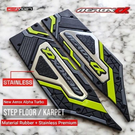Motopad27 footrest yamaha aerox new alpha turbo rubber Stainless step ...