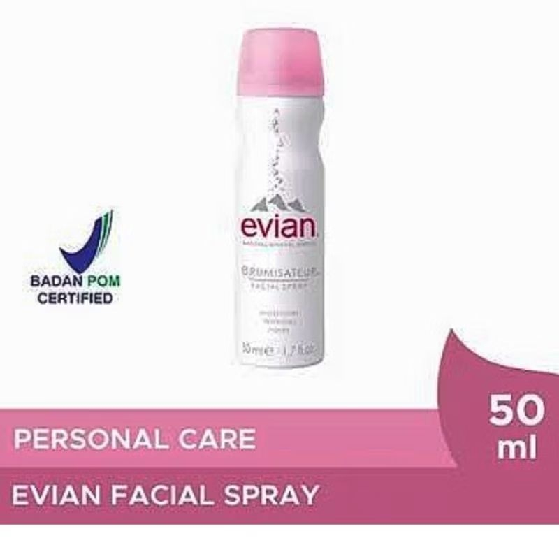 Evian Brumisateur Facial Spray 50mL Face Mist Natural Mineral Water ...