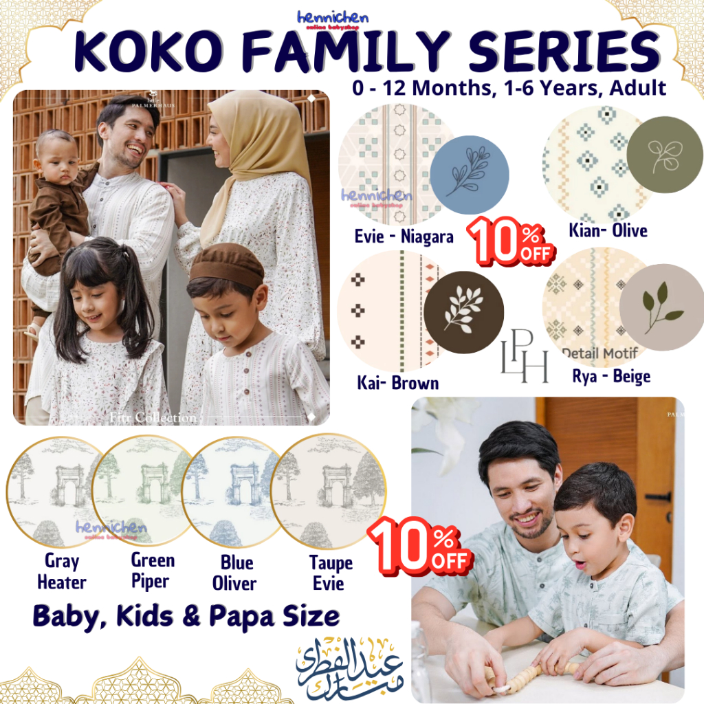 Palmerhaus Family Raya 0-6 Years & Papa Koko Set + Peci Lebaran / Barra Kadra Malakai Koko Raya ...