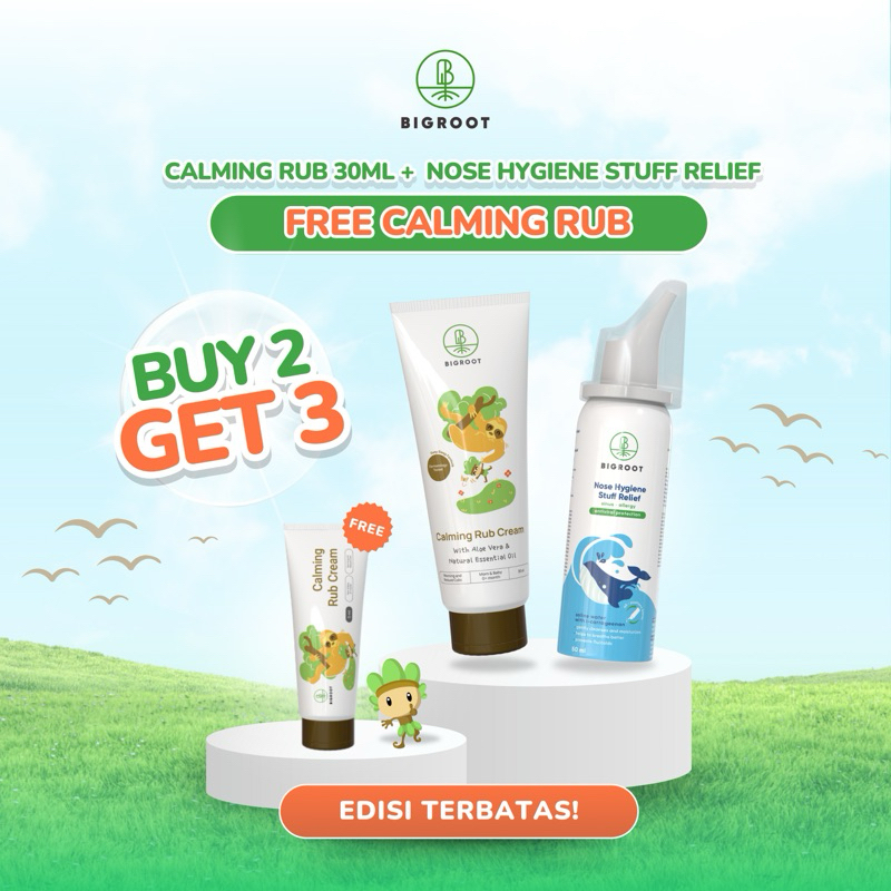 Bigroot Nose Hygiene Nasal Spray Bundling Package + Bigroot Calming Rub ...