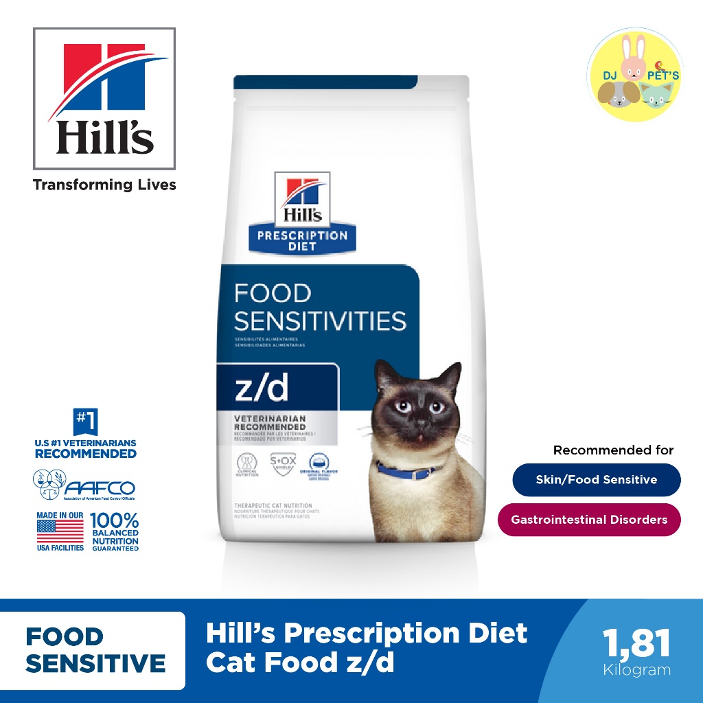 Hill's Science Diet Prescription Diet Cat z/d Skin Food Sensitivity 1,81 kg Cat Food for Skin ...