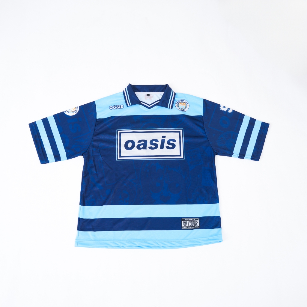 Oasis BLUE BOXY JERSEY // BAND JERSEY // FOOTBALL JERSEY // VINTAGE ...