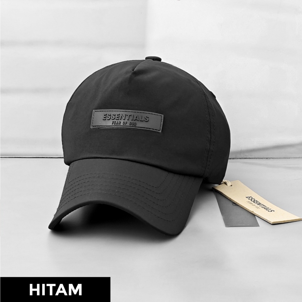HITAM Ess Fear of God FOG Baseball Cap Black Cotton Unisex Import ...