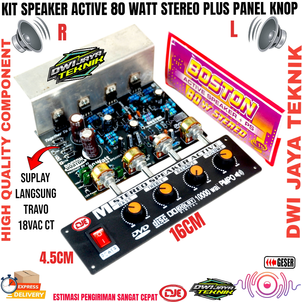 Active Power Amplifier Kit 80 watt Stereo Plus Knob Panel | Shopee ...