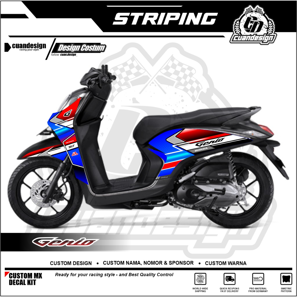 Honda GENIO STRIPING STICKER STICKER DECAL STRIPING HONDA GENIO MODEL ...