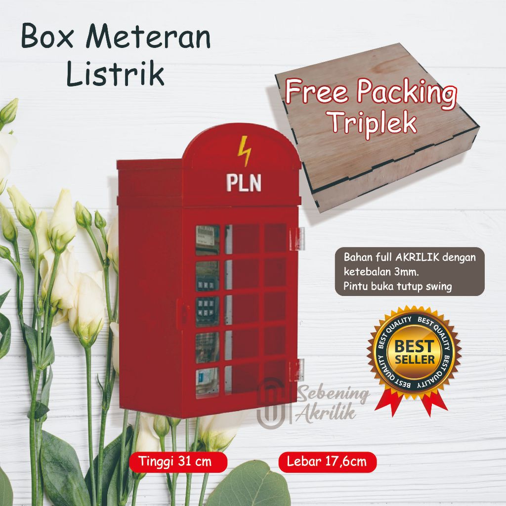 Small Prepaid Token PLN Electric Meter Box, Acrylic Material | Acrylic ...
