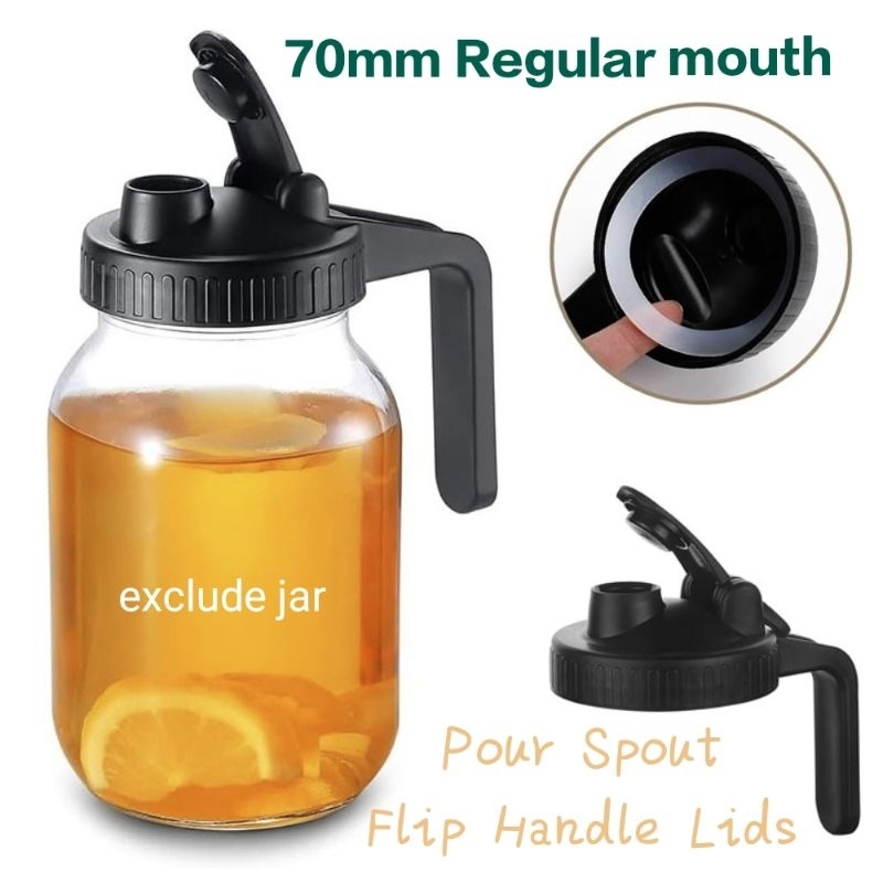 Fits for BALL MASON JAR - 70mm Regular Mouth Pour Spout Flip with ...