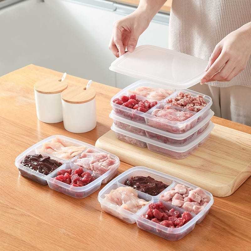 Food Storage Place 4 Dividers Refrigerator lunch box Side Dishes lunch ...