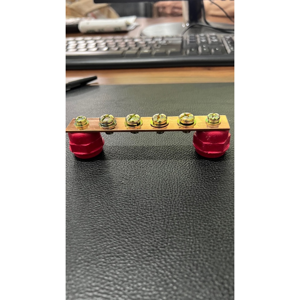 MERAH Zero red copper busbar ground clamp 2 x 20 2x20 mm 6 bolts ...