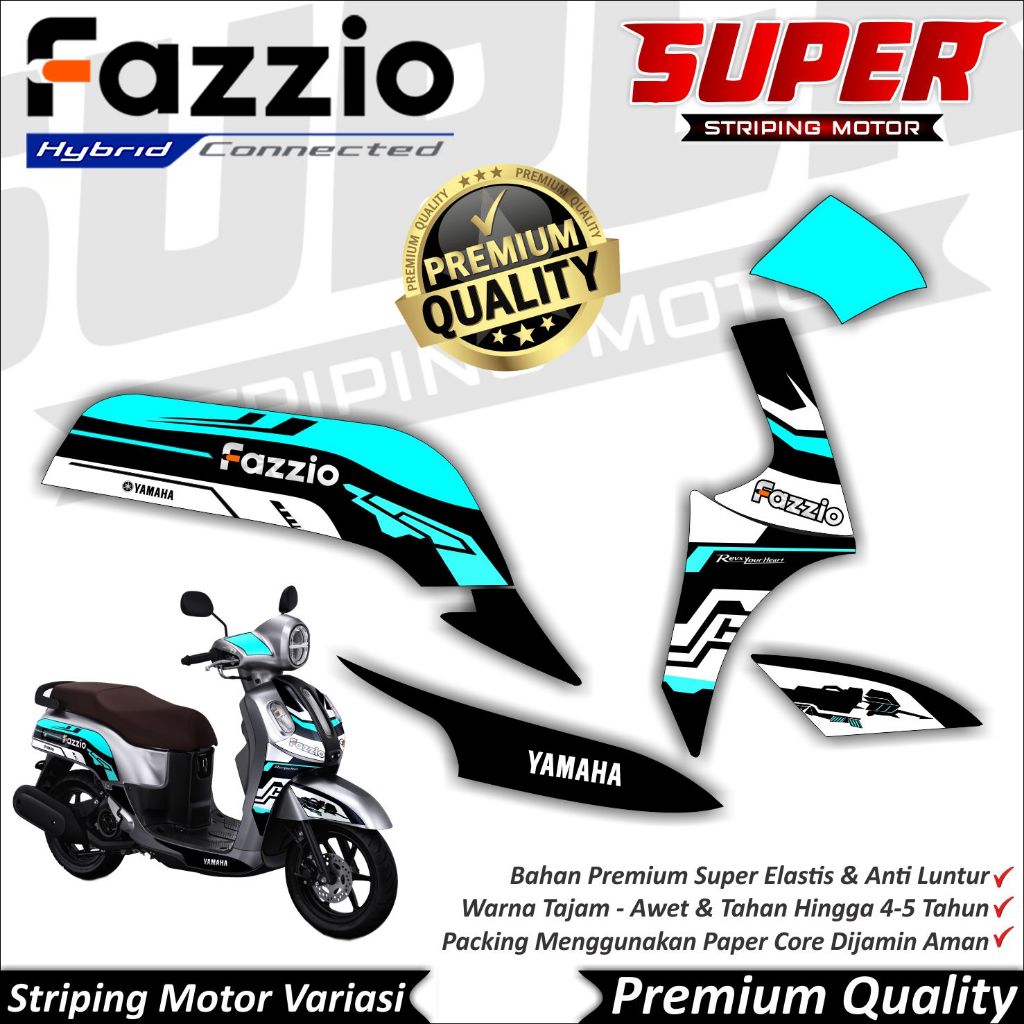 Cool Anti-Fade Fazzio Sticker Fazzio Striping Yamaha FAZZIO Hitech ...
