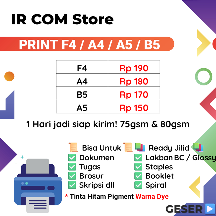 Print F4 A4 B5 and A5 75 and 80 gsm | Shopee Philippines