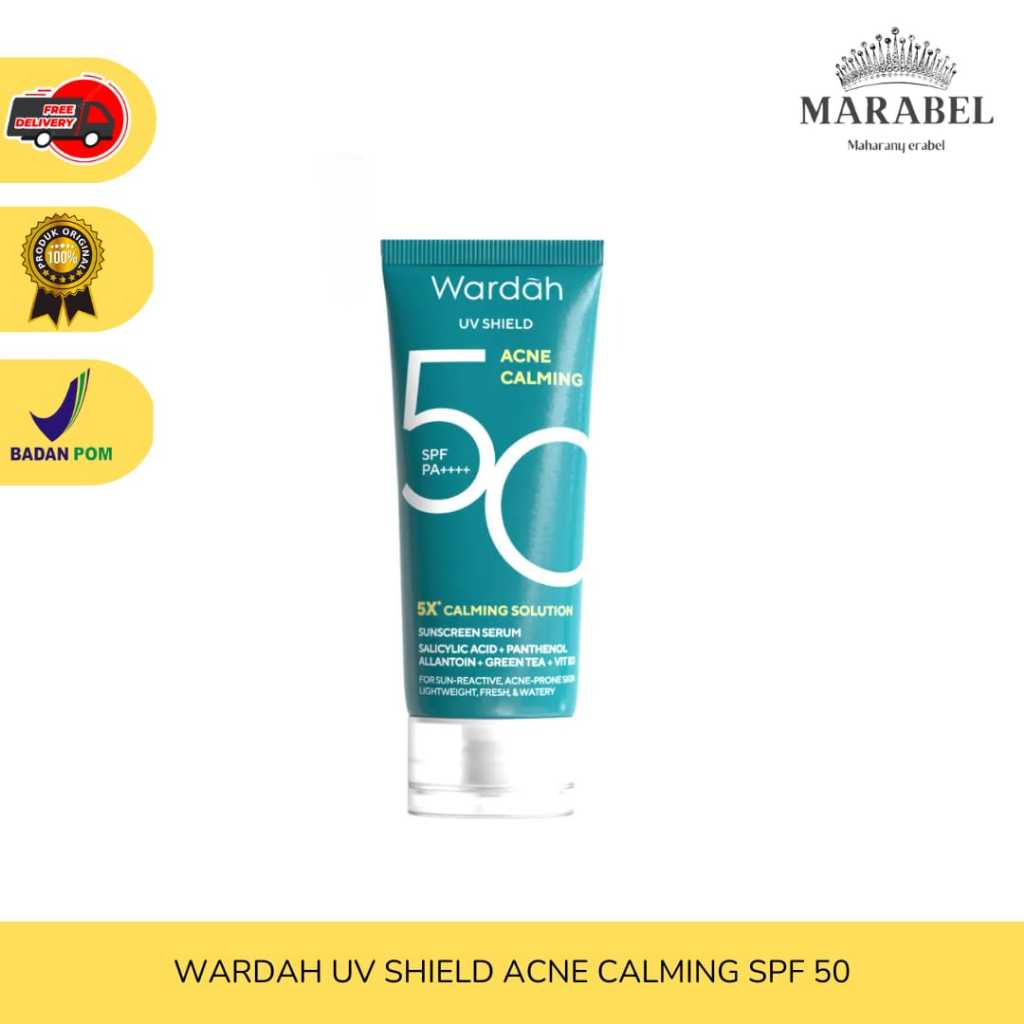 Wardah UV Shield Acne Calming Sunscreen SPF 50 PA++++ 25ml | Shopee ...