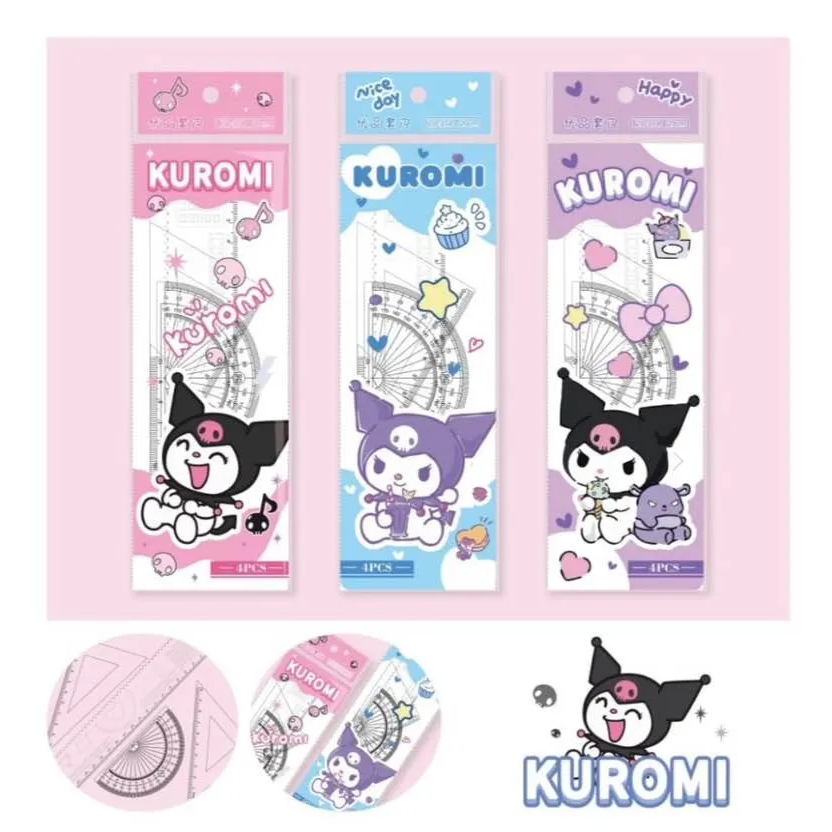 Kuromi Ruler Set Of 4 Motifs 20 Cm Premium Plastic | Hazn Store ZO104 ...