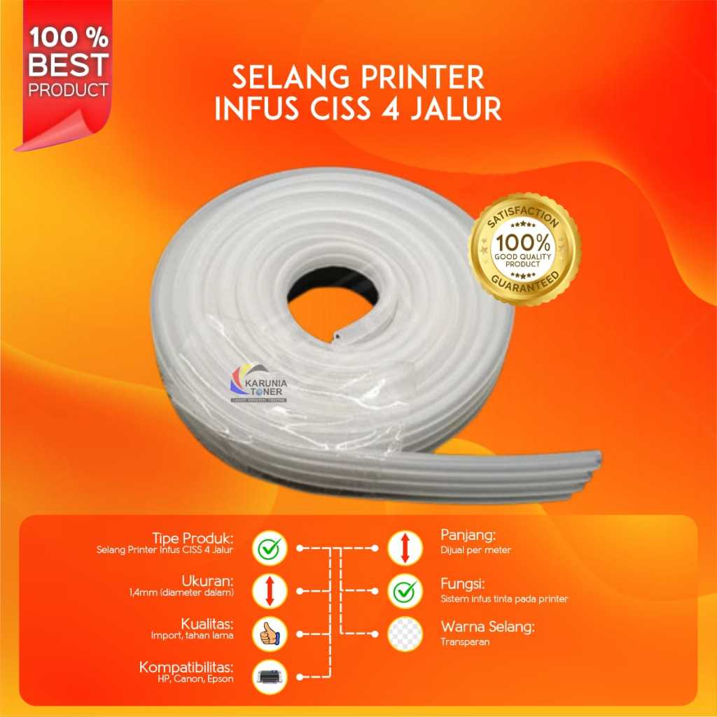 4-line CISS Infusion Printer Hose Imported Quality - 1.4mm for use in ...