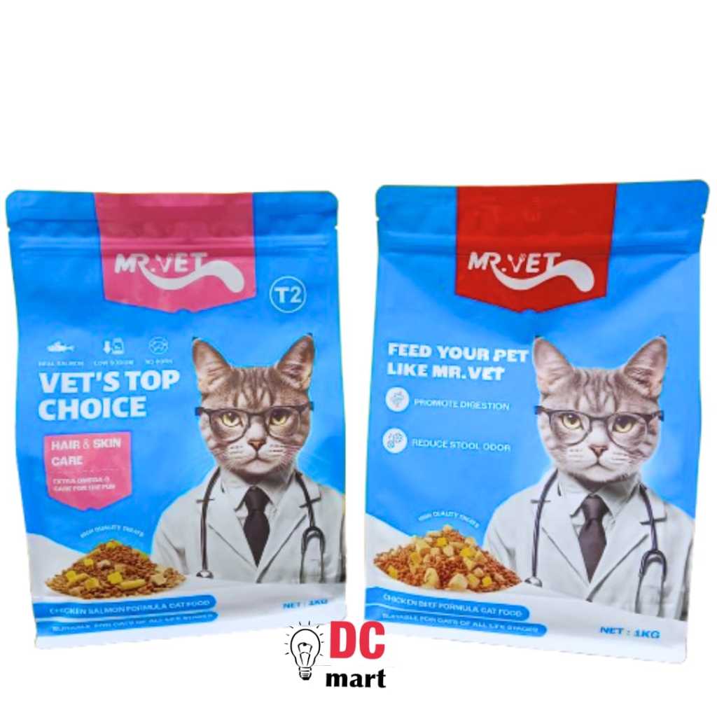 Mr. Mr. Vet 1 KG / Mr.Vet T1 and T2 PREMIUM Dry Cat Food | Shopee ...
