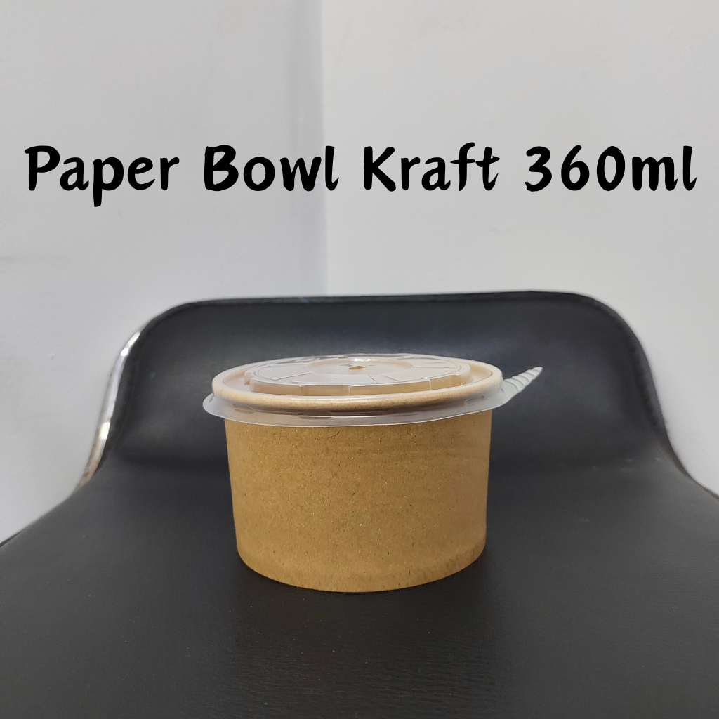 Laminated Brown Kraft Paper Bowl/Paper Bowl+Lid/Paper Rice Bowl 360ml ...