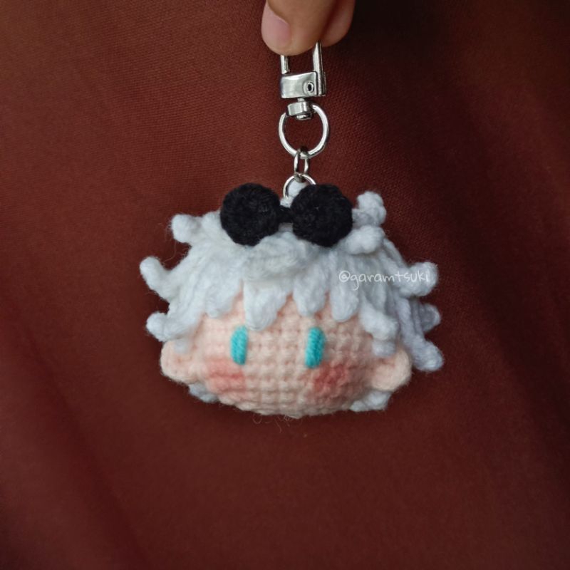 Jujutsu Kaisen Gojo Satoru || Mochi pentol Crochet Keychain Anime JJK ...