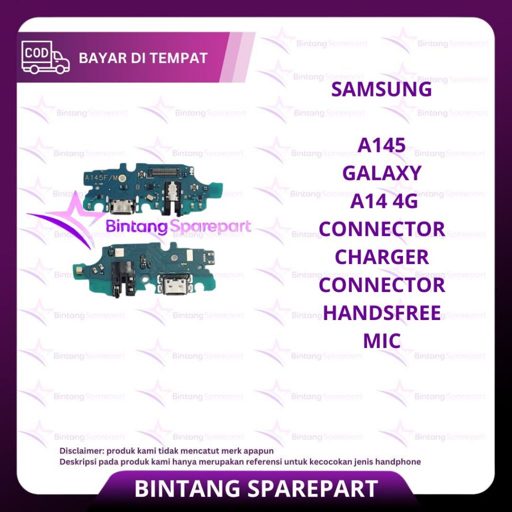 Flexible SAMSUNG A145+CONNECTOR CHARGER+CONNECTOR HANDSFREE+MIC ORI ...