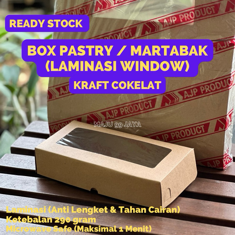 Brown Kraft Pastry Box Laminated Window Size 24x12x5 cm Thickness ...