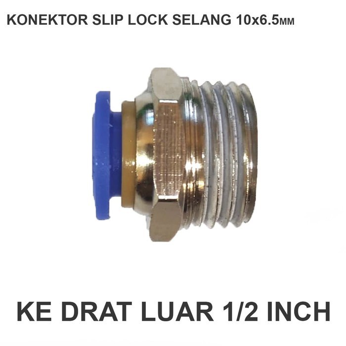 Drat Male Slip Lock Connector 1/2 Inch to 10mm Pneumatic Fittings ...