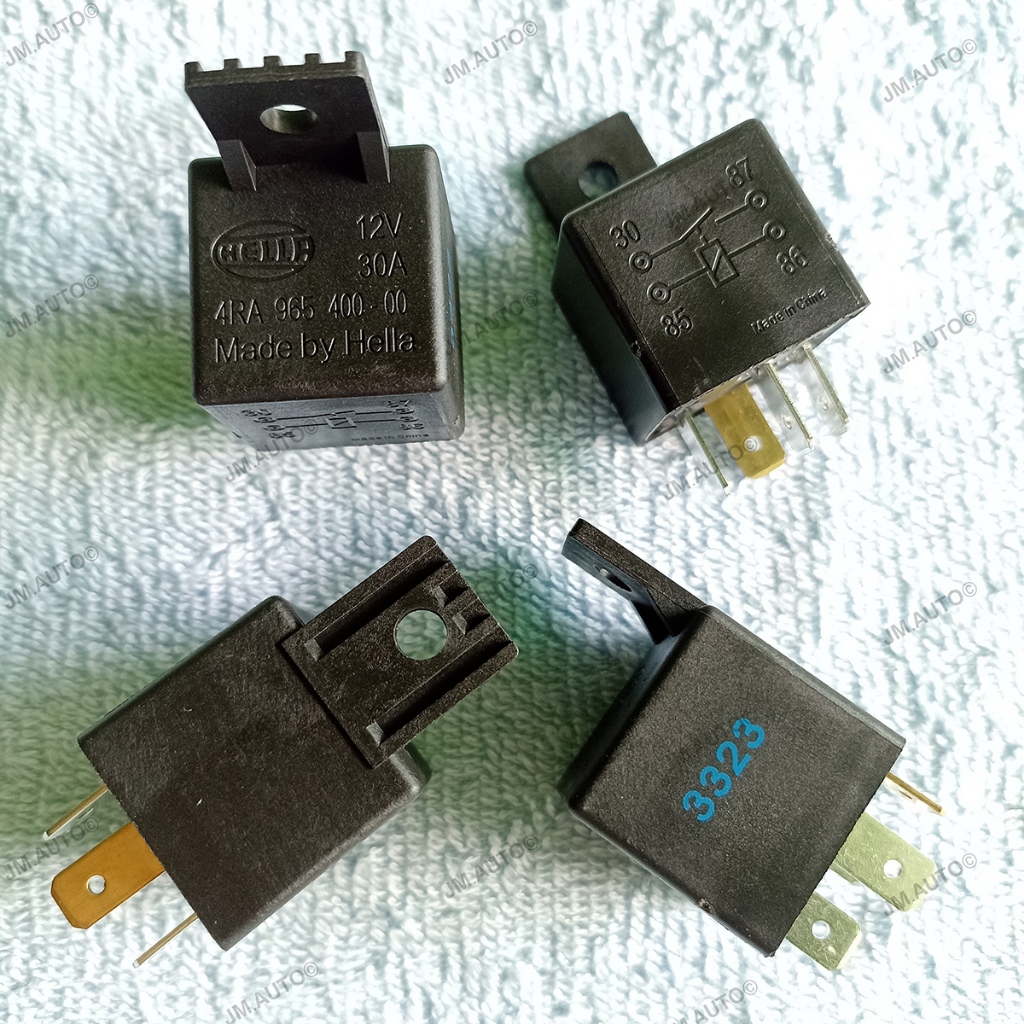 HITAM Hella relay K4 Black 12V 30A/24V 20A Universal 4-leg relay Horn ...