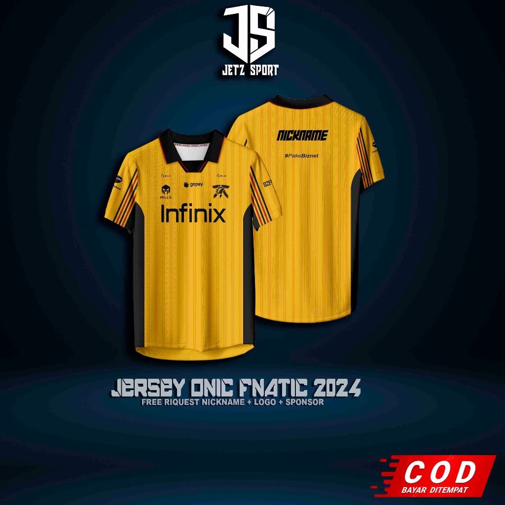 Onic Fnatic 2024 Jersey T-Shirt, Latest Premium, Free Name and Back ...