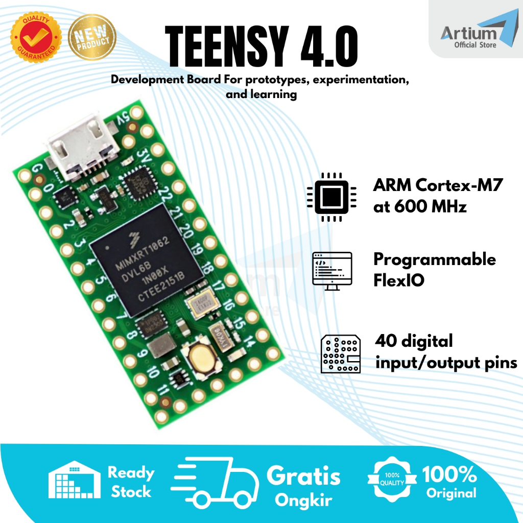 Teensy 4.0 ARM Cortex-M7 600 MHz Development Board i.MX RT1062 | Compatible with: Arduino IDE ...