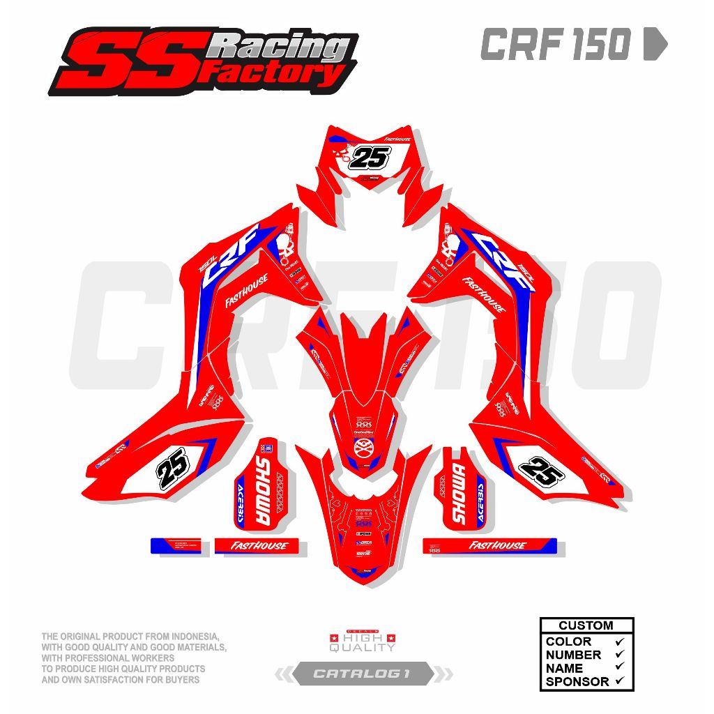 MERAH Red CRF 150l Motorcycle Sticker DECAL/CRF Sticker/CRF 150 FULL ...