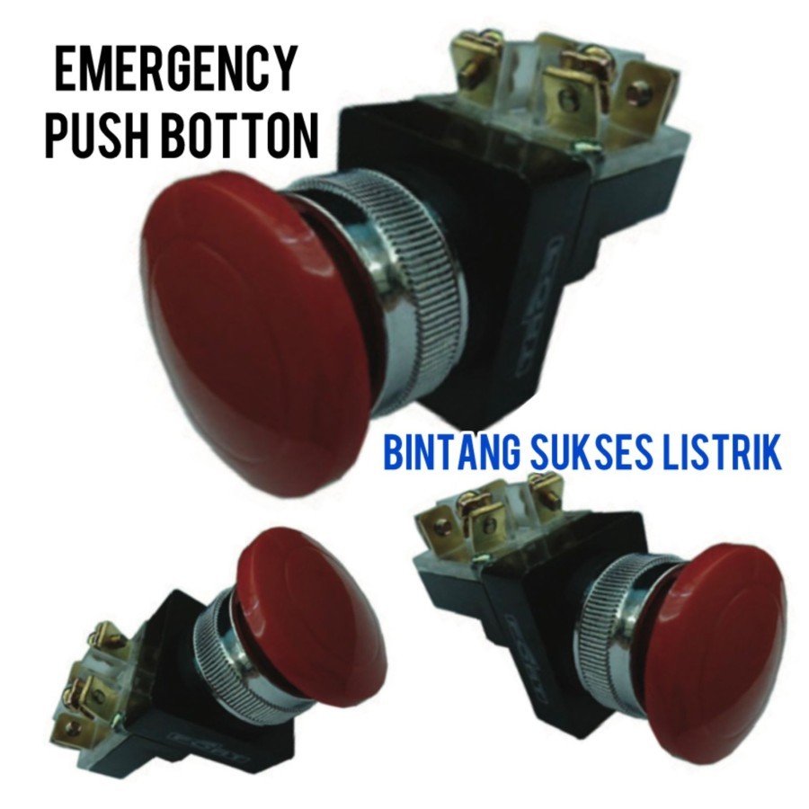 Original Emergency push button HB-2511M 1NO 1NC Pus buton Diamater 25mm ...