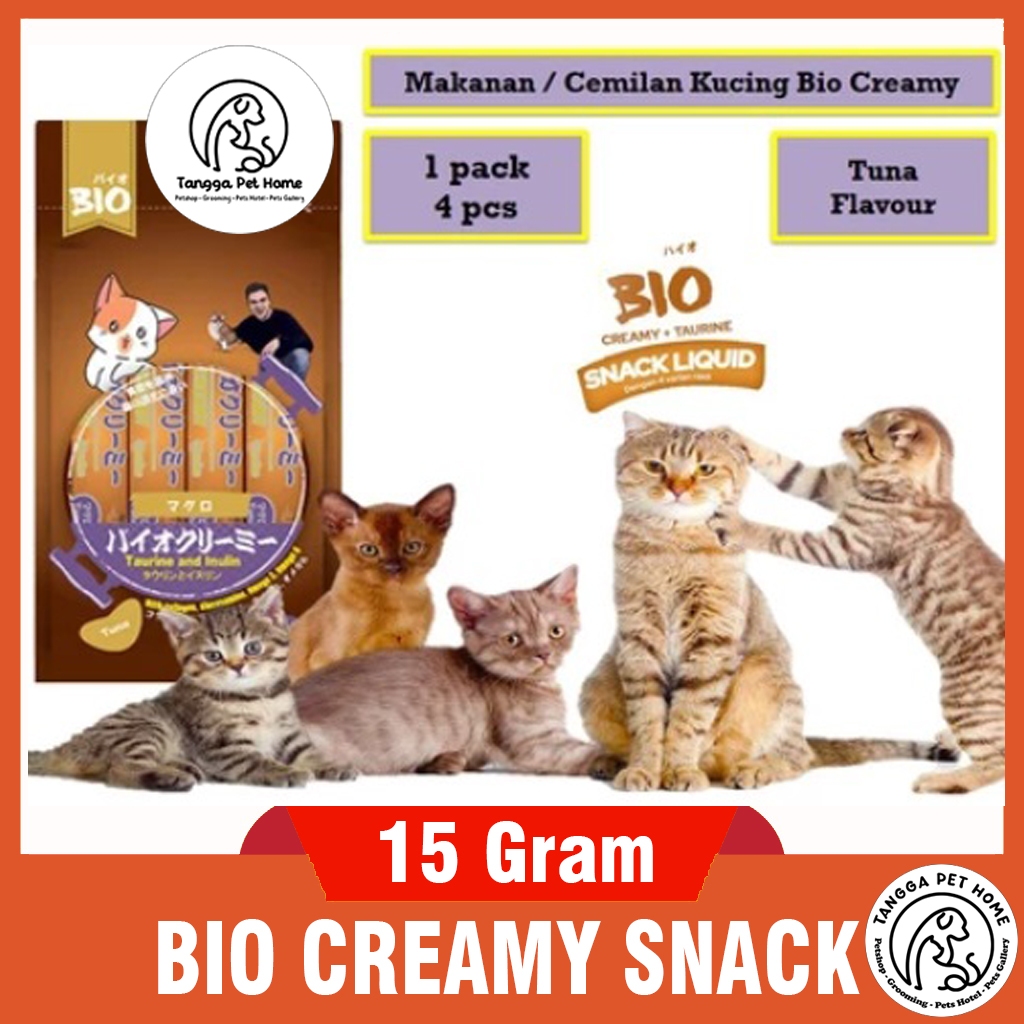 Bio Creamy Cat Food / Snacks TUNA Flavor Cat Snacks 1 Pack (4x15gr ...