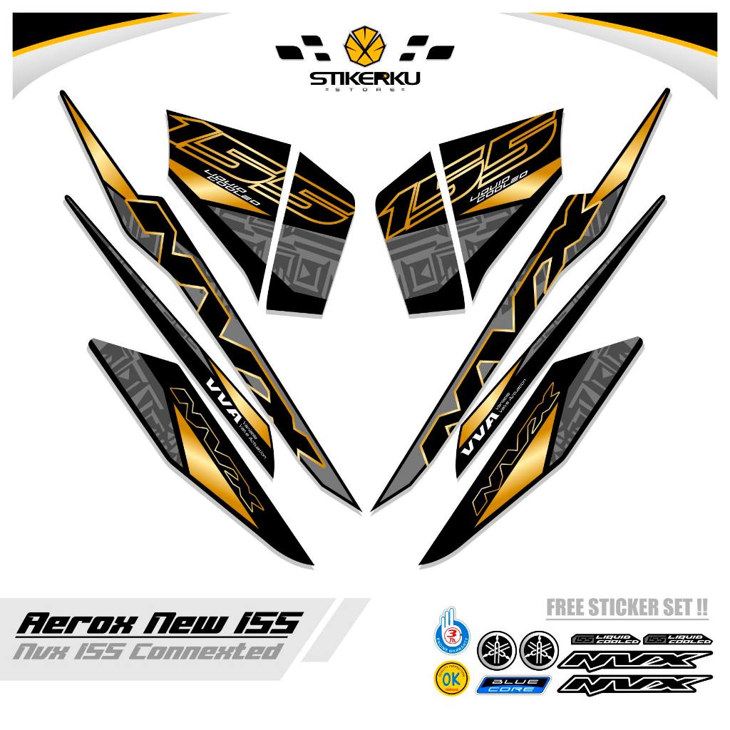 Sticker AEROX 155 NEW / MTF 23 / STRIPING AEROX CONNECTED / STICKERS ...