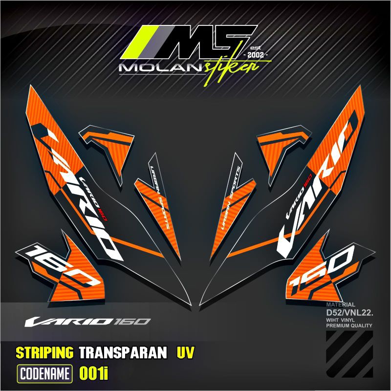 Decal Sticker Striping Variation Transparent Uv Vario 160 New Honda ...
