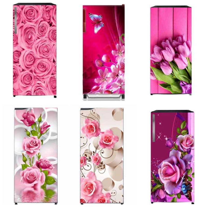 1 DOOR REFRIGERATOR STICKER PINK FLOWERS | Shopee Philippines
