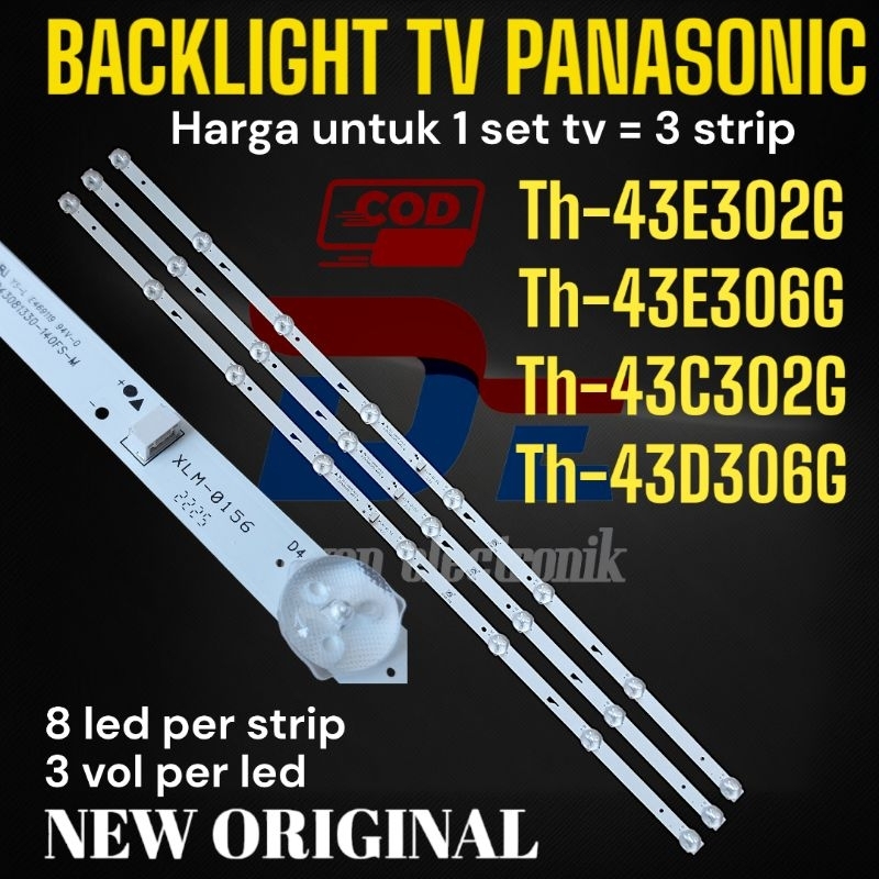 Panasonic TV BACKLIGHT 43 inch TH 43E306G TH 43E302G PANASONIC ...