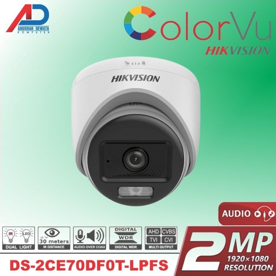Camera HIKVISION 2MP COLOURVU AUDIO DS-2CE70DFOT-LPFS | Shopee Philippines