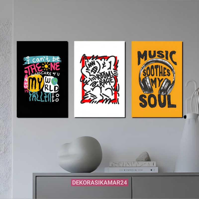 KAYU HIASAN DINDING Room wall decoration Pop art motivational wooden ...