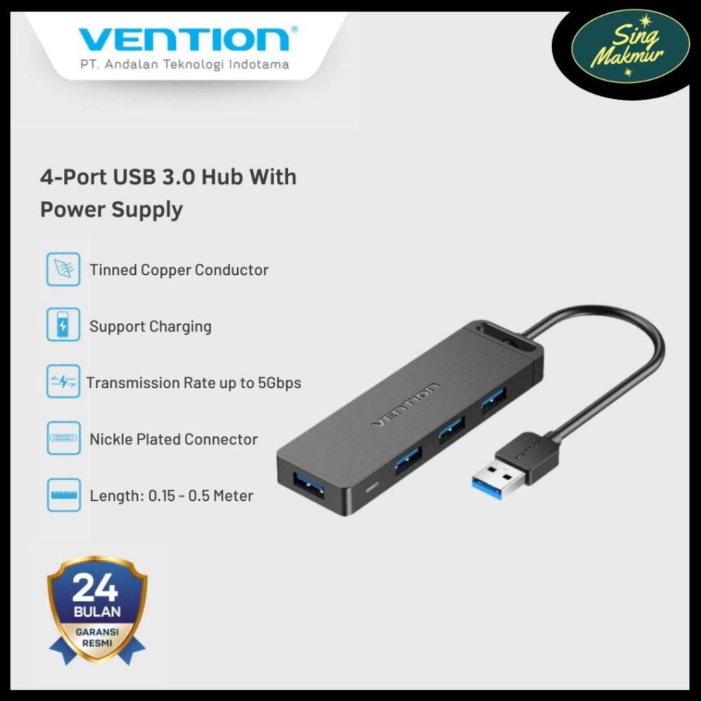 Vention USB Hub 4 in 1 USB 3.0 High Speed with CHL Power Supply ...