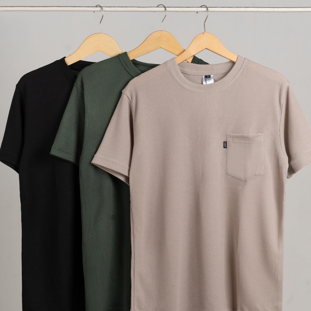 Otsky Men's Pocket Waffle Short Sleeve T-Shirt (2L) | Shopee Philippines