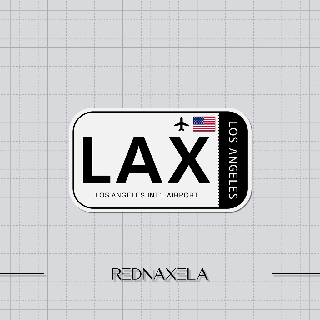 Vinyl Sticker Los Angeles International Airport Code LAX Sign Sticker ...