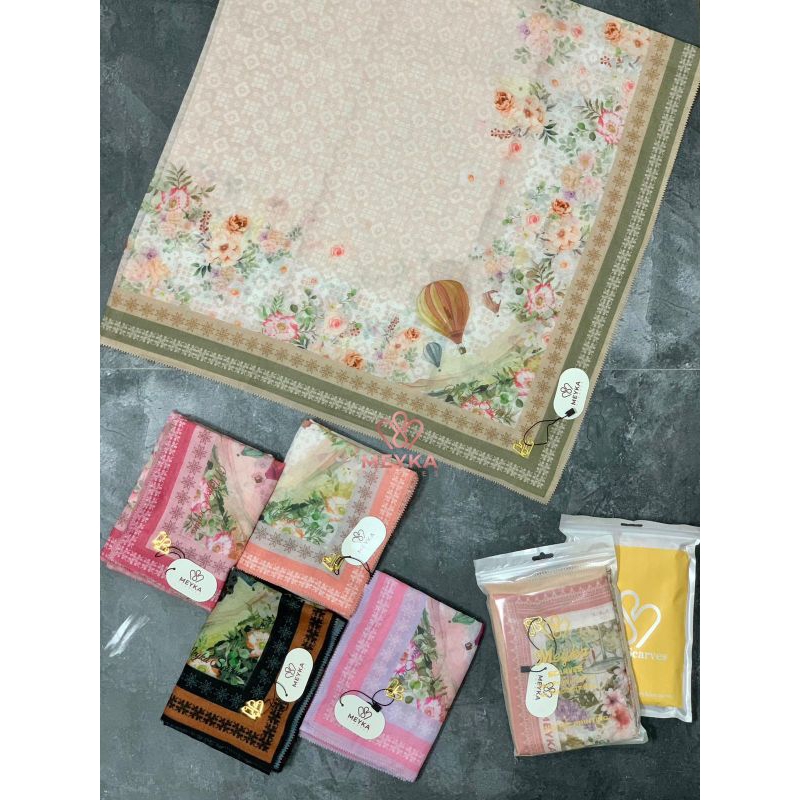 MEYKA SCARVES MOTIF VOAL RECTANGULAR HIJAB MEYKA SUBLIM PRINTING ...