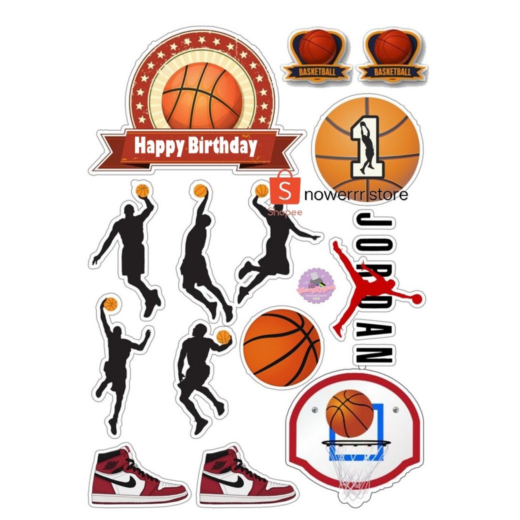 Custom basket BALL Theme Cake Topper/Birthday Basketball Sports Topper ...