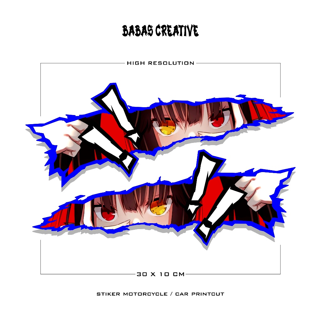 MATA Print CUT STICKER / EYE STICKER / KURUMI MOTIF / STOCK DECALS ...