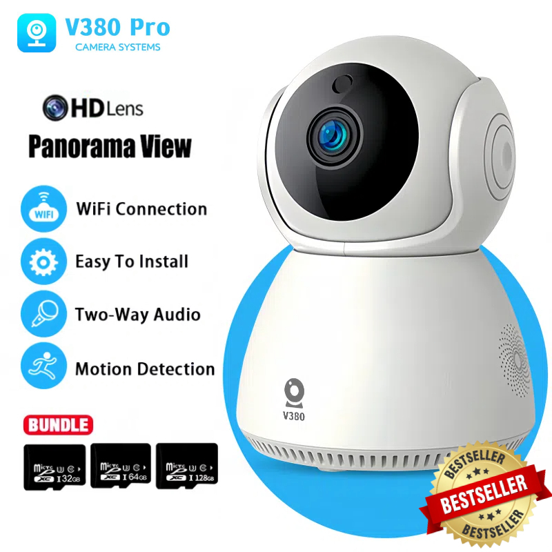 HP V380 PRO CCTV Camera Wifi 360 Full View Motion Detection Alarm Long Distance Function CCTV ...