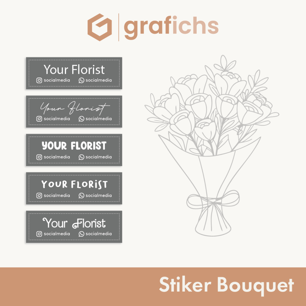 Florist Flower Bouquet Sticker GISB06-10 by Grafichs | Shopee Philippines