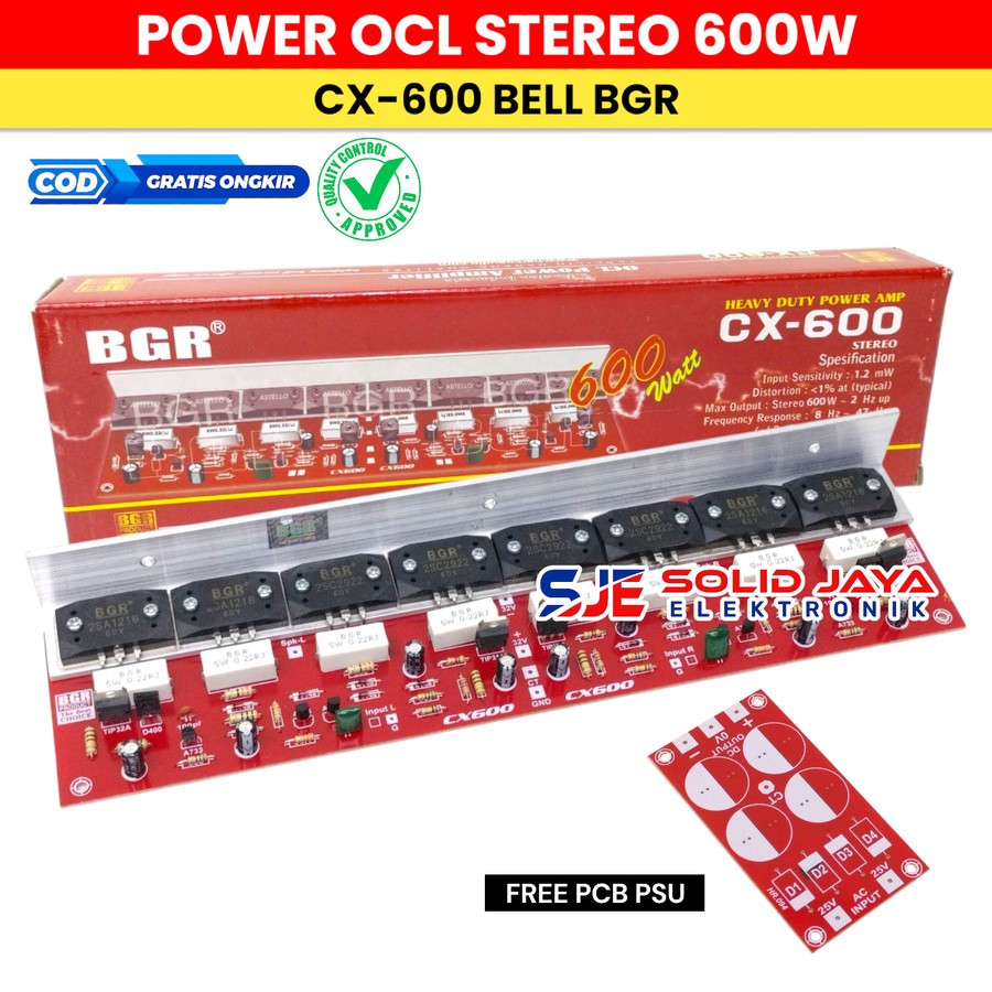 POWER STEREO 600W OCL CX600 CX-600 AMPLIFIER SOUND AMPLIFIER 600 WATT W ...