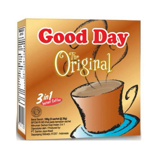 Good Day Coffee 3 In 1 Instant Coffee Original Box Packaging Contains 5 ...
