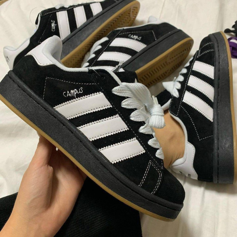 Adidas CAMPUS CORN 00S BLACK WHITE SHOES FOR MEN WOMEN MADE IN VIETNAM ...