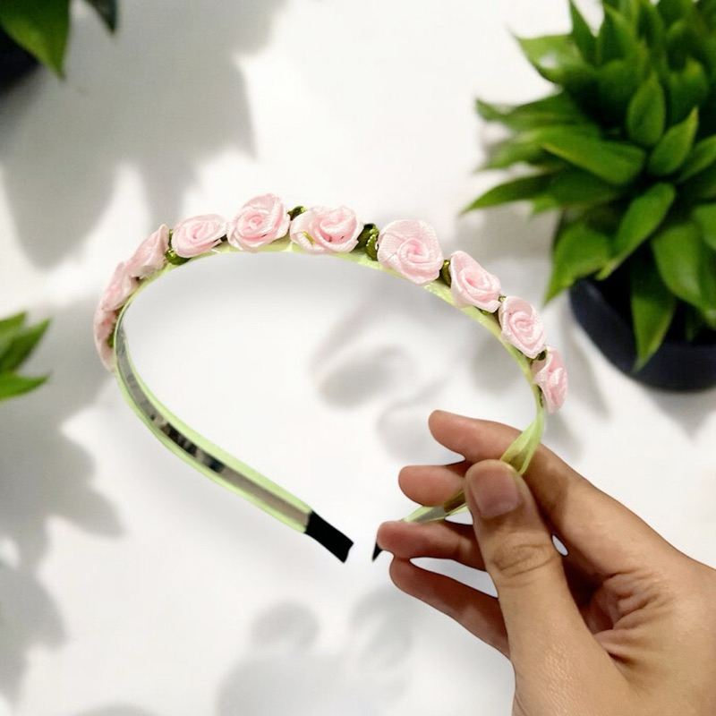 MAWAR HIJAU Naida Rose Flower Fairy Satin Headband Bando Inspired by ...